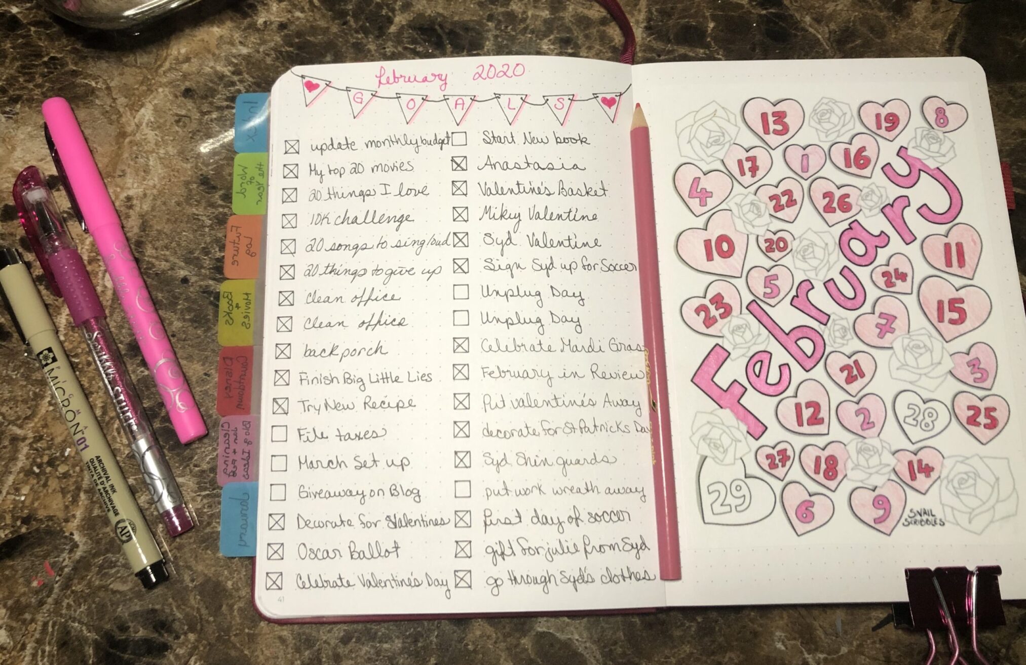 Bullet Journal Flip Through | February 2020 - The Bosh Blog