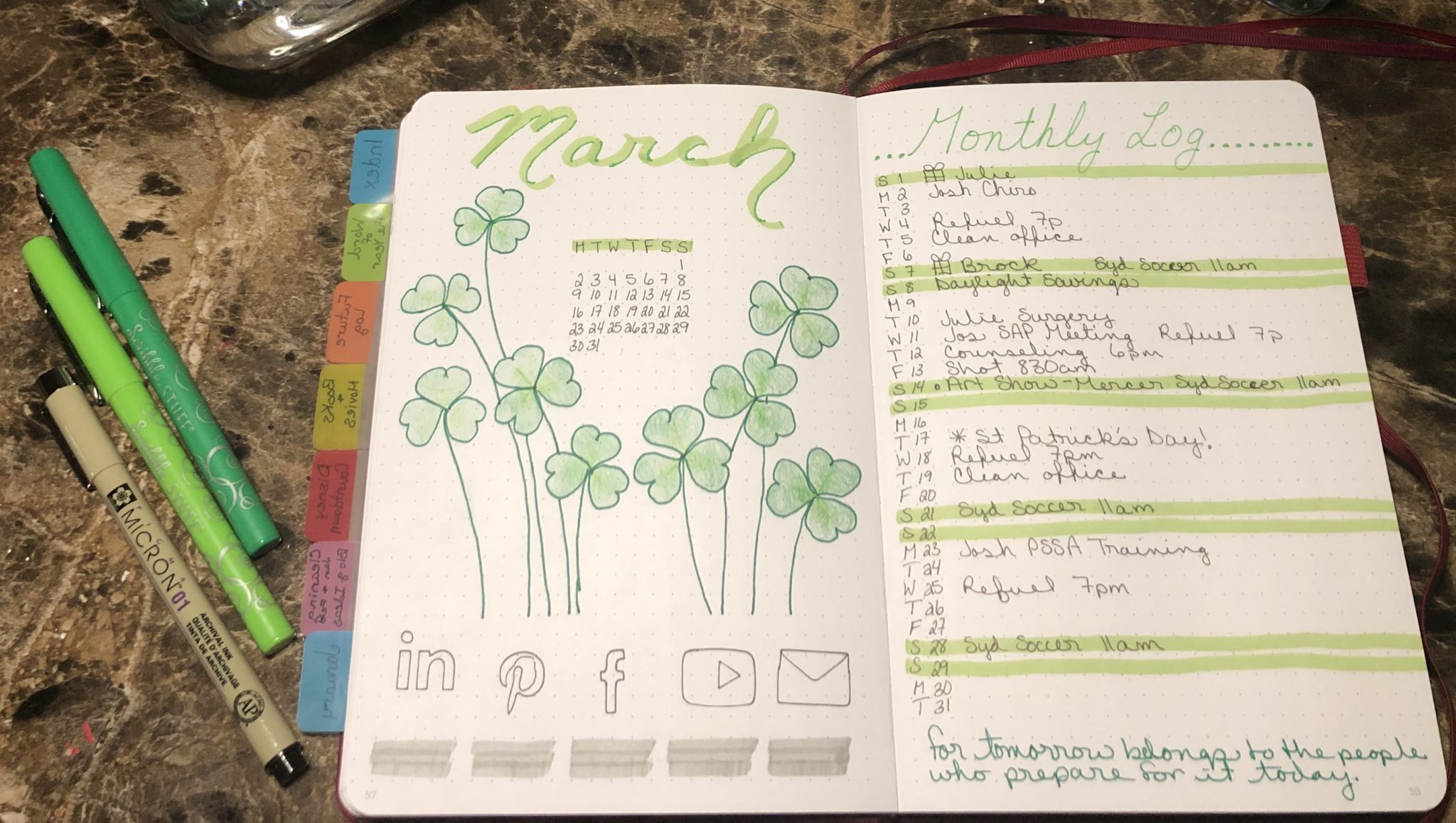Plan With Me: March 2020 Bullet Journal Set Up - The Bosh Blog
