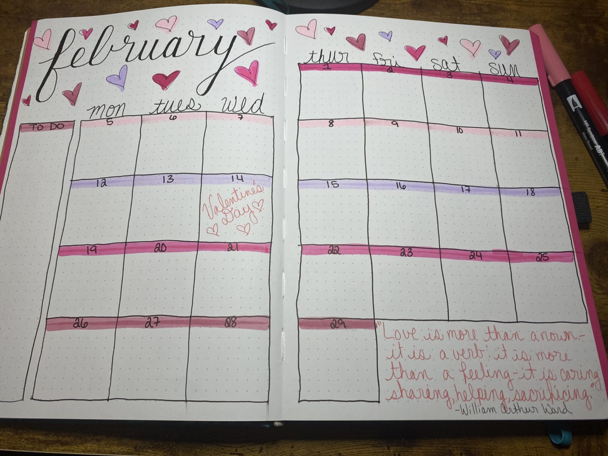 February Bullet Journal Inspiration with Valentine’s Day Flair - The ...