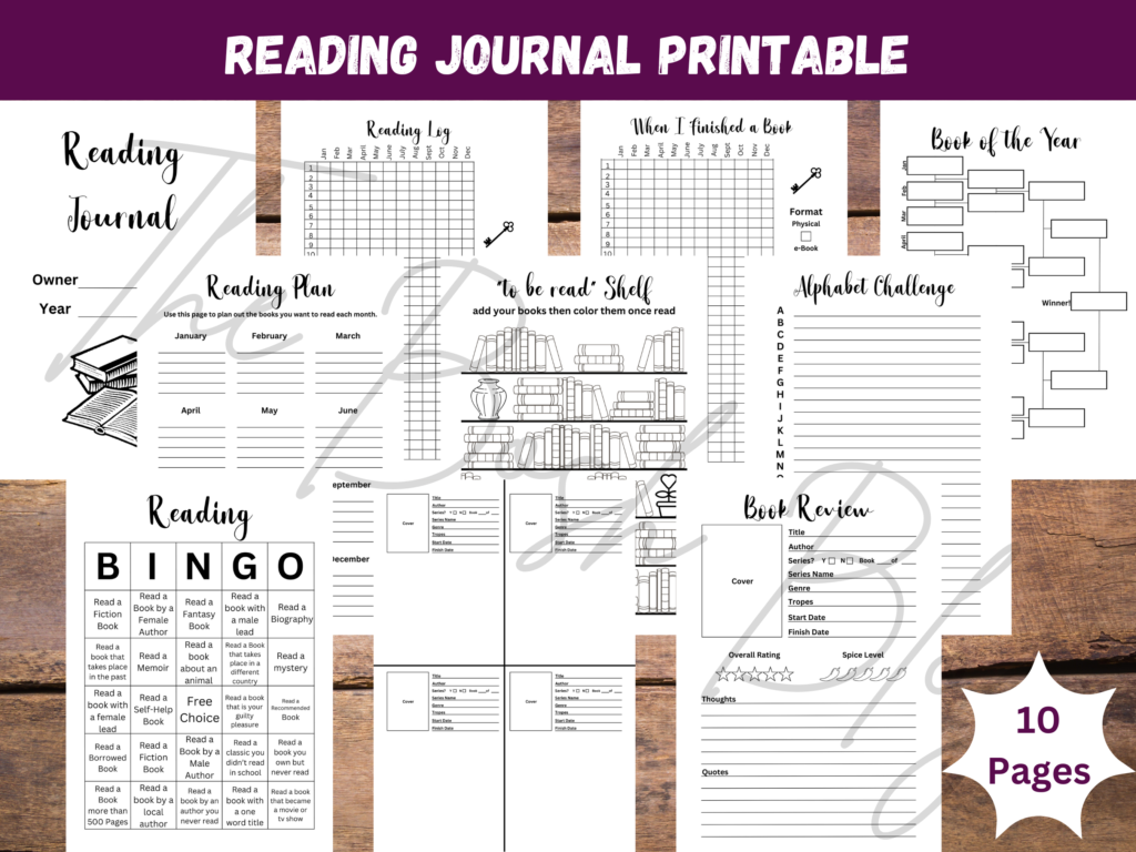 Reading Journal Bundle – Digital Download - The Bosh Blog