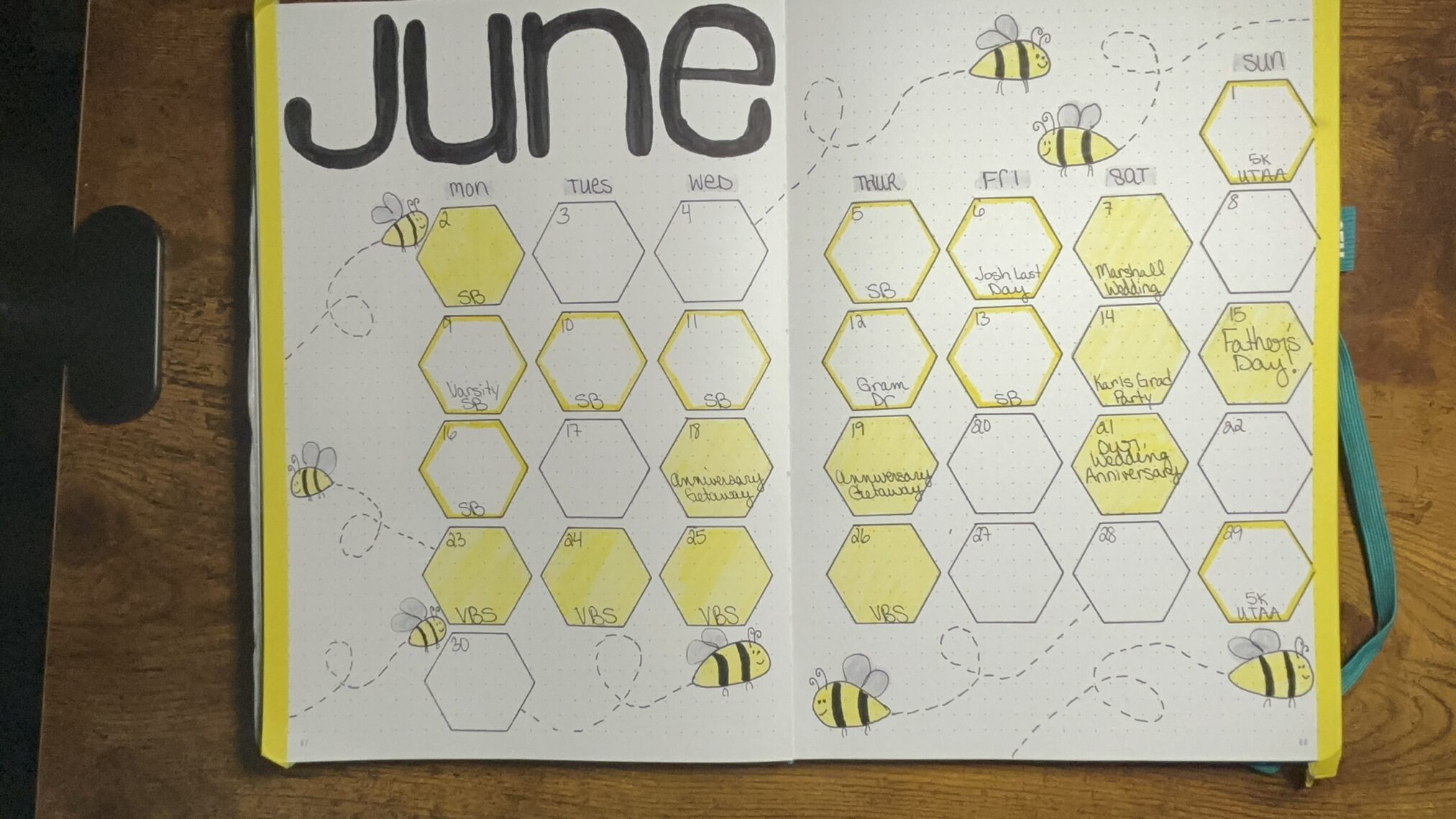 Bee Theme Bullet Journal Setup - The Bosh Blog